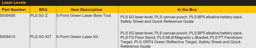 PLS 5 Green Laser Level | Pacific Laser Systems